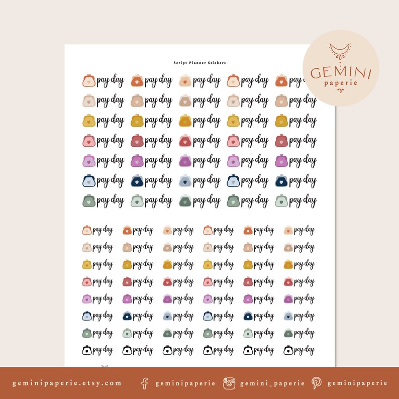 Pay Day Printable Sticker. DIY Printable Sticker - Etsy