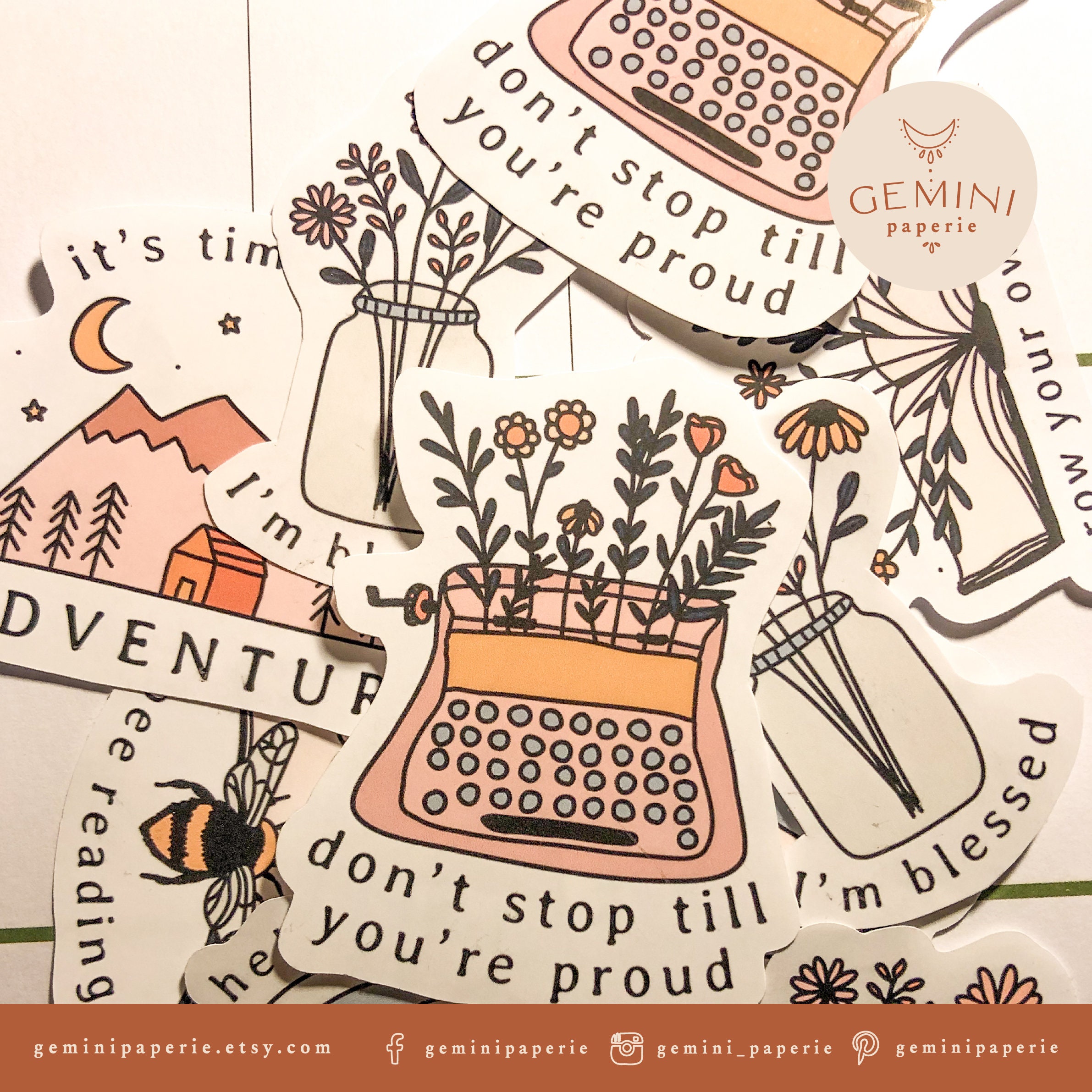 Hydroflask Stickers Typewriter Sticker Printable Stickers | Etsy