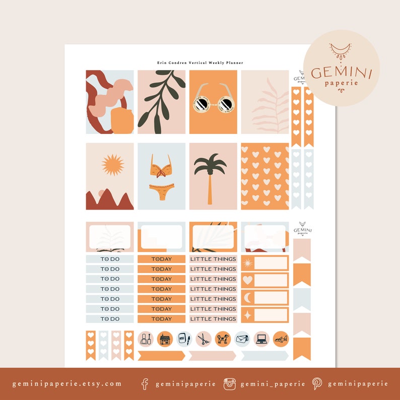 Printable Planner Stickers Weekly Kit for Erin Condren 2021 - Etsy