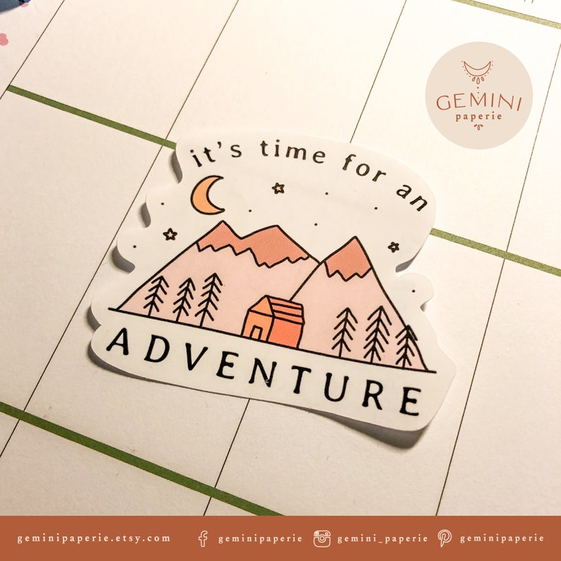 Adventure Vinyl Sticker, Printable Planner Stickers, Laptop Decal ...