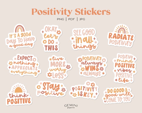 Positivity Sticker Bundle Positivity Stickers Digital - Etsy