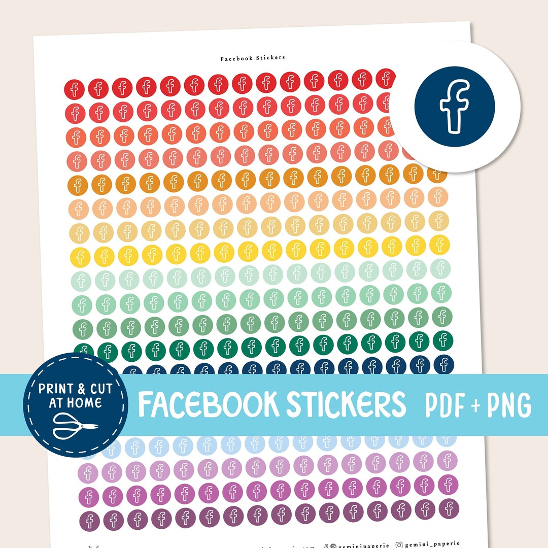 Facebook Dot Planners Stickers, Social Media Planning Stickers ...