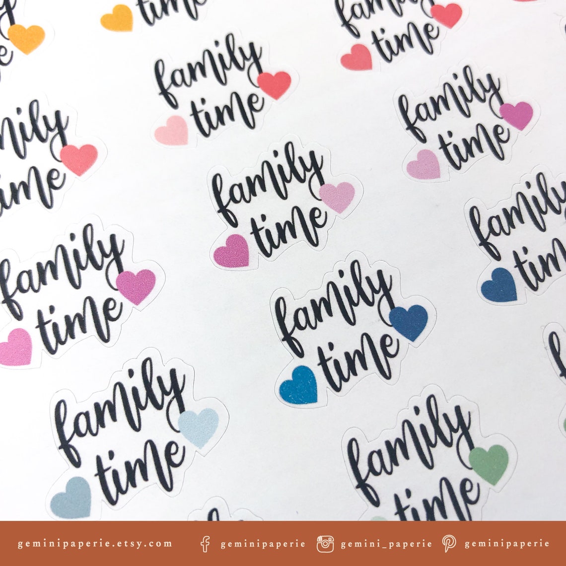 Family Time Printable Planner Stickers Printable Script | Etsy