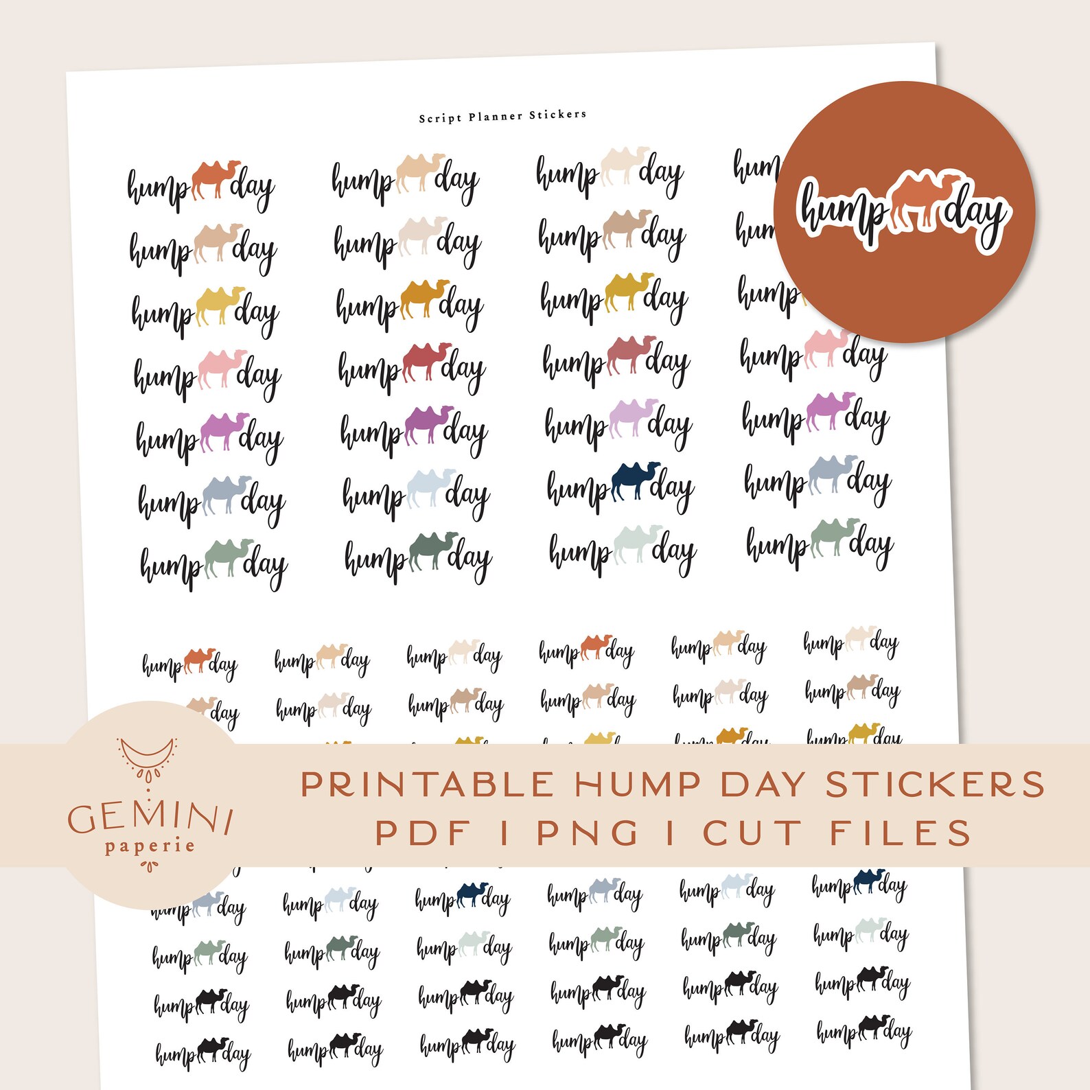 Hump Day Printable Stickers. DIY Printable Stickers - Etsy