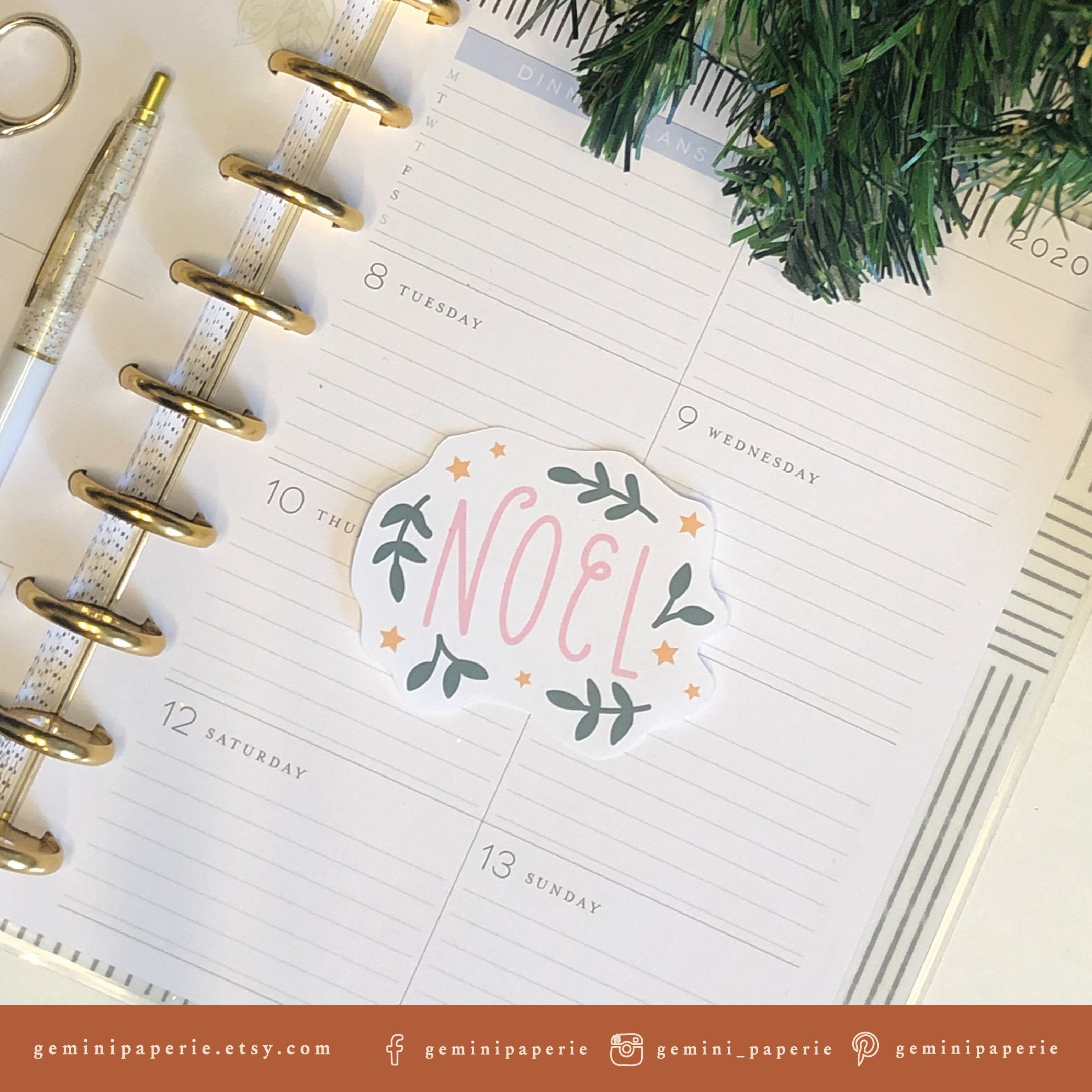 Christmas Printable Sticker Noel Vinyl Sticker Holiday - Etsy