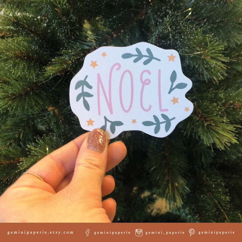 Christmas Printable Sticker Noel Vinyl Sticker Holiday - Etsy