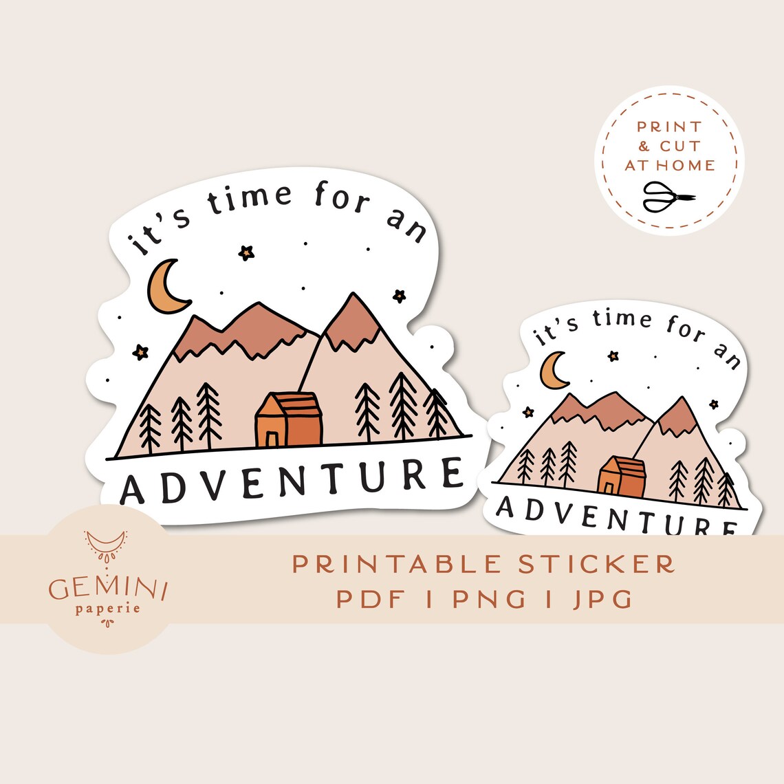 Adventure Vinyl Sticker, Printable Planner Stickers, Laptop Decal ...
