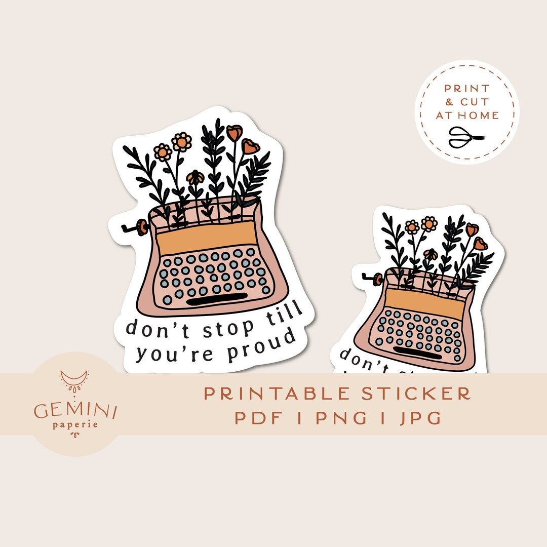 Hydroflask Stickers, Typewriter Sticker, Printable Stickers, Laptop ...