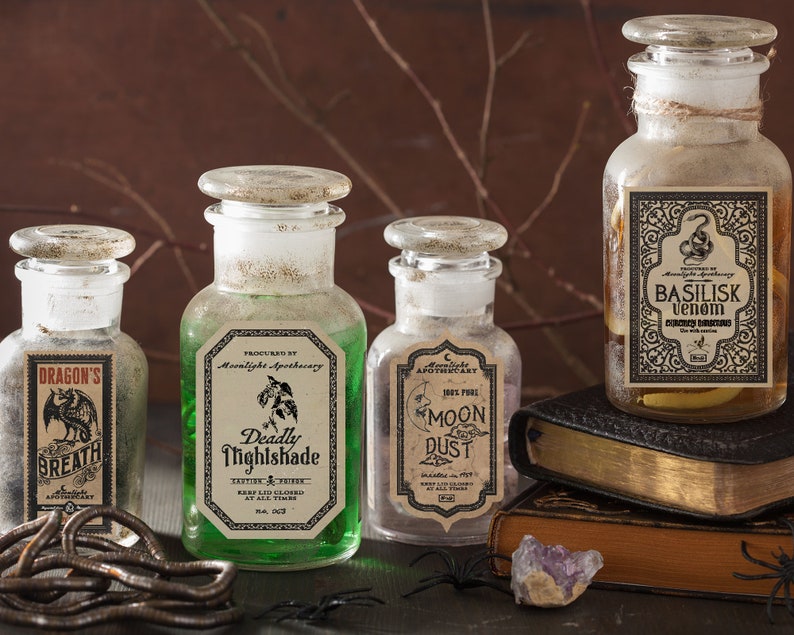 Potion Label Apothecary Labels Halloween Clipart Potion - Etsy