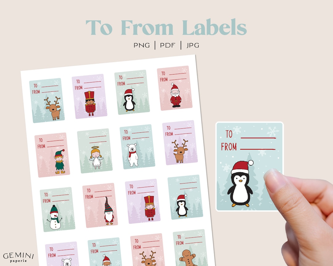 Christmas Stickers, to From Stickers, Delivery Stickers, Christmas ...