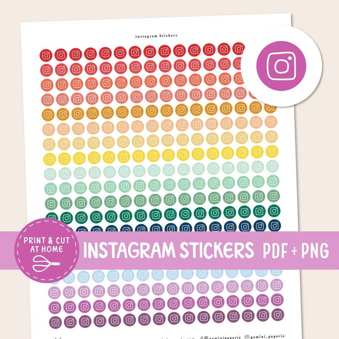 Instagram Dot Planners Stickers, Printable Instagram Planner Stickers ...