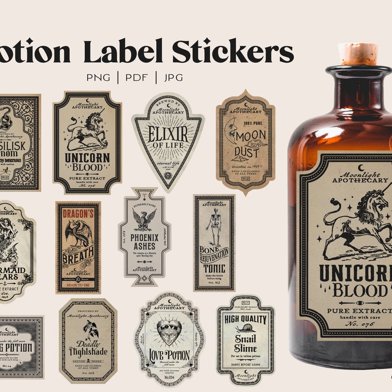 Potion Bottle Labels - Etsy