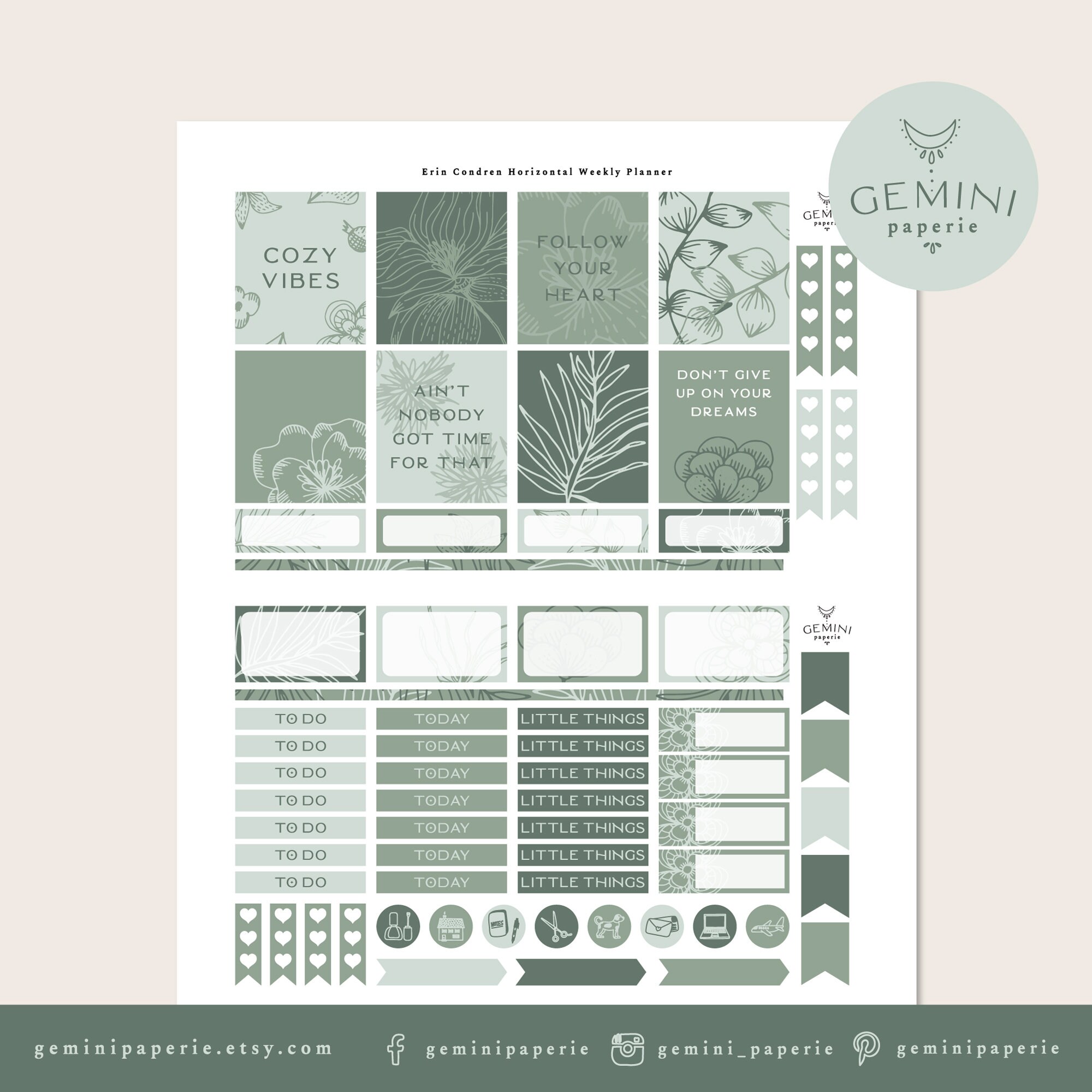 Printable Weekly Planner Stickers for Erin Condren Horizontal Life ...