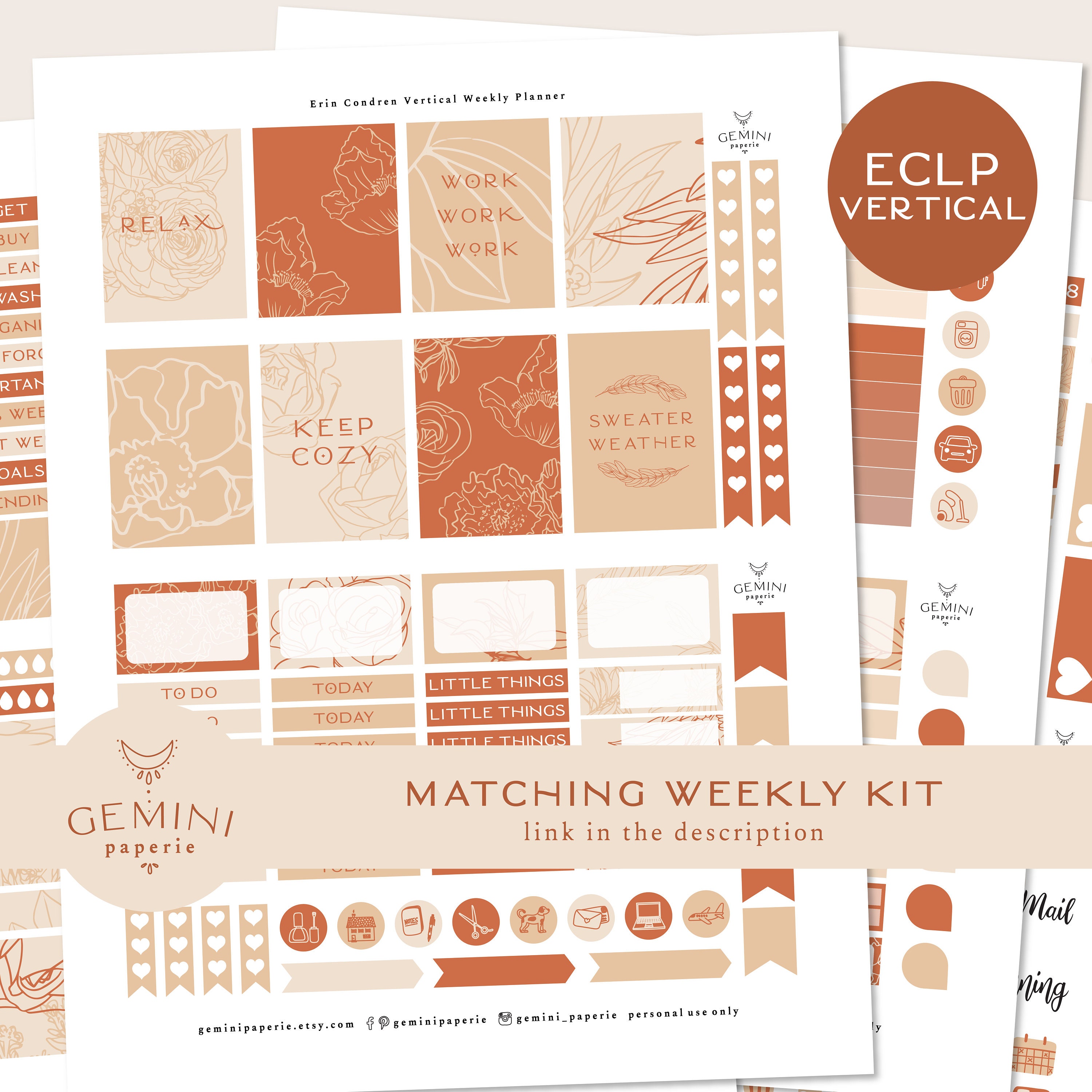 October Monthly Kit Printable Planner Stickers Cricut Files | Etsy