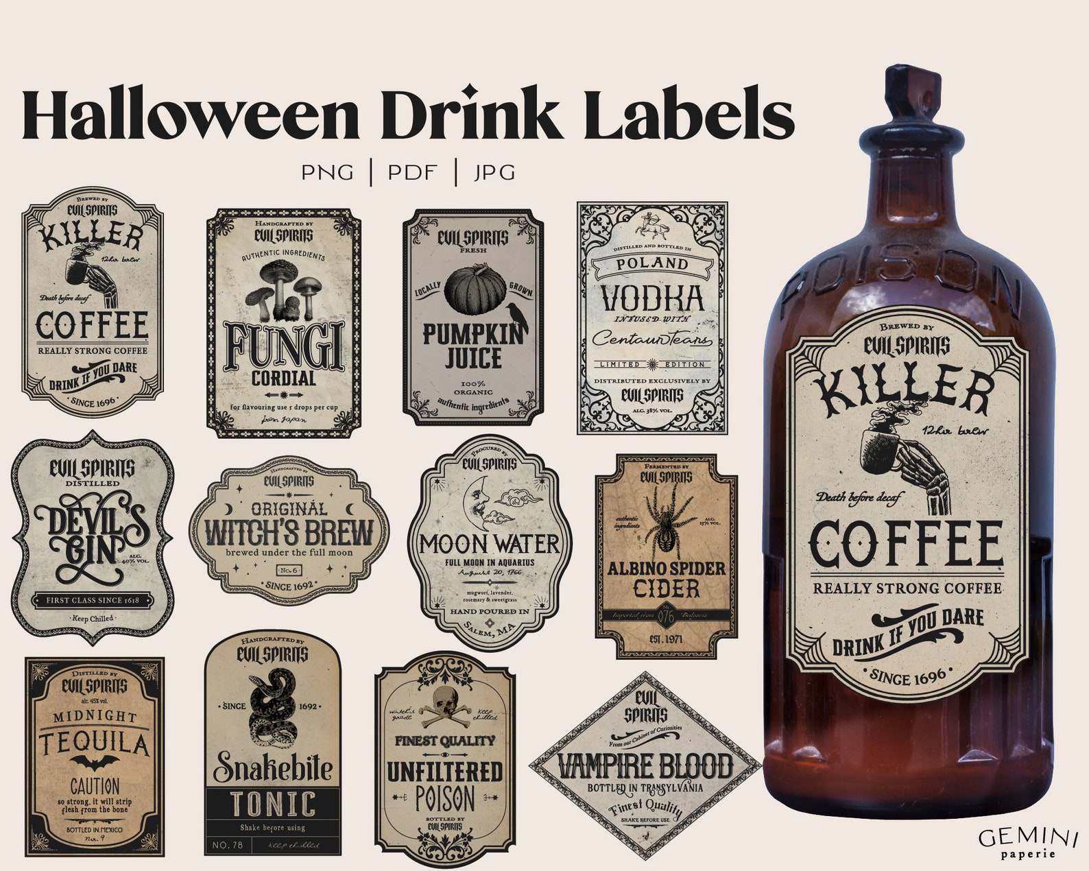 Potion Label, Apothecary Labels, Halloween Clipart, Potion Label ...