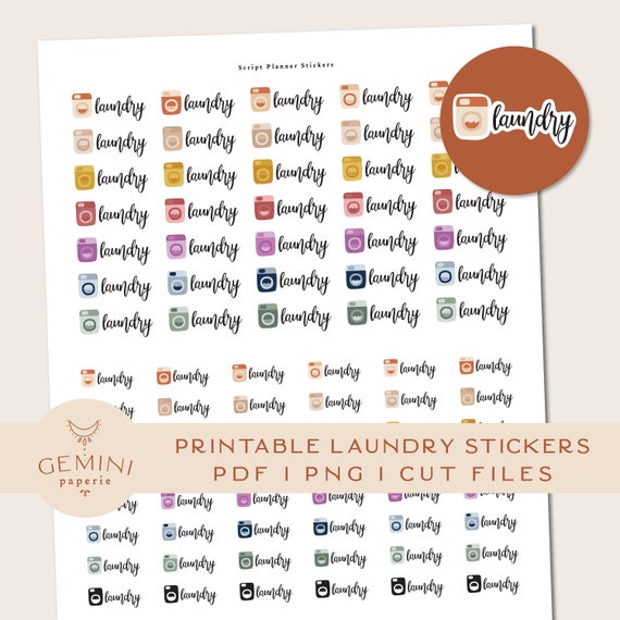 Laundry printable stickers. DIY printable stickers | Etsy