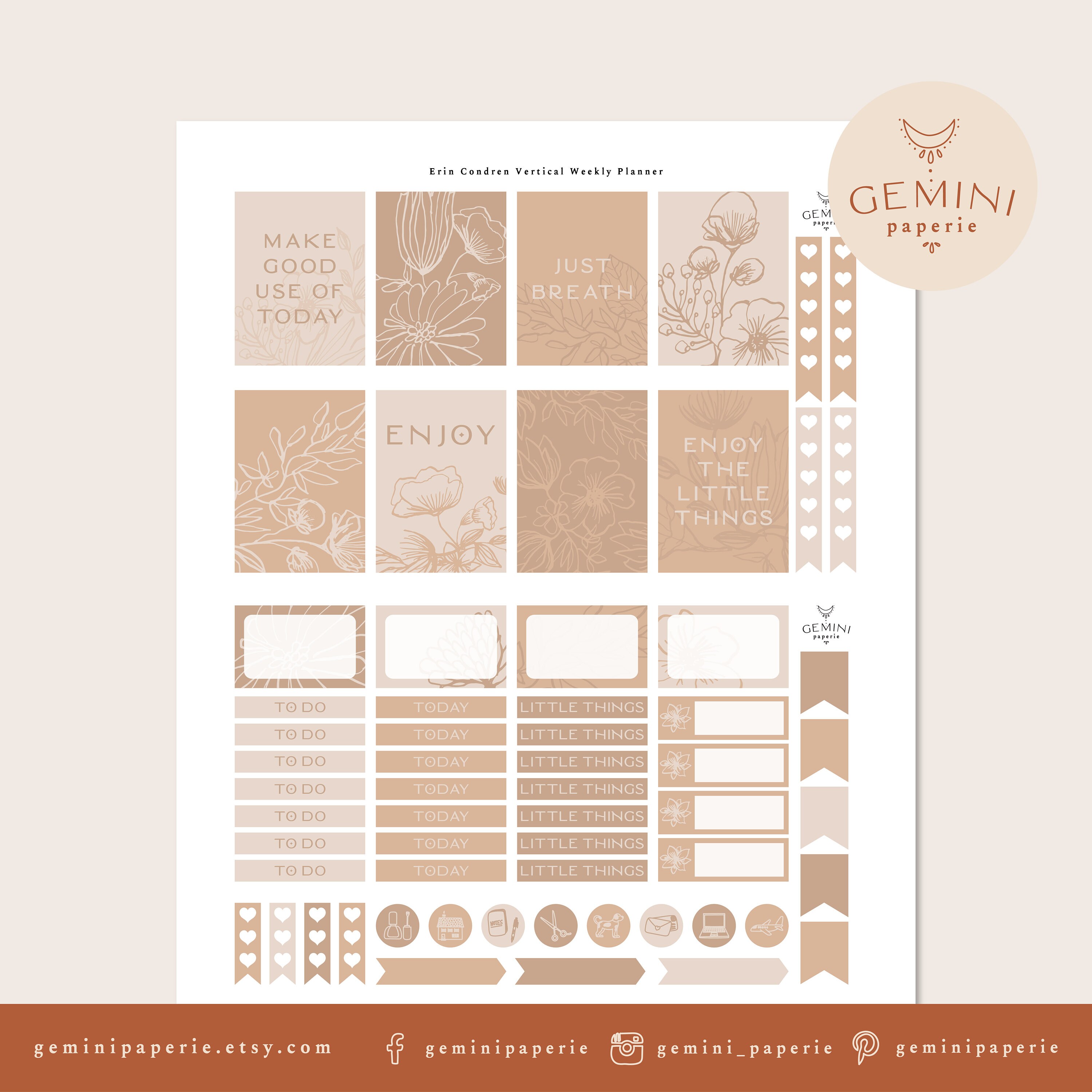 Printable Weekly Planner Stickers for Erin Condren 2021 | Etsy