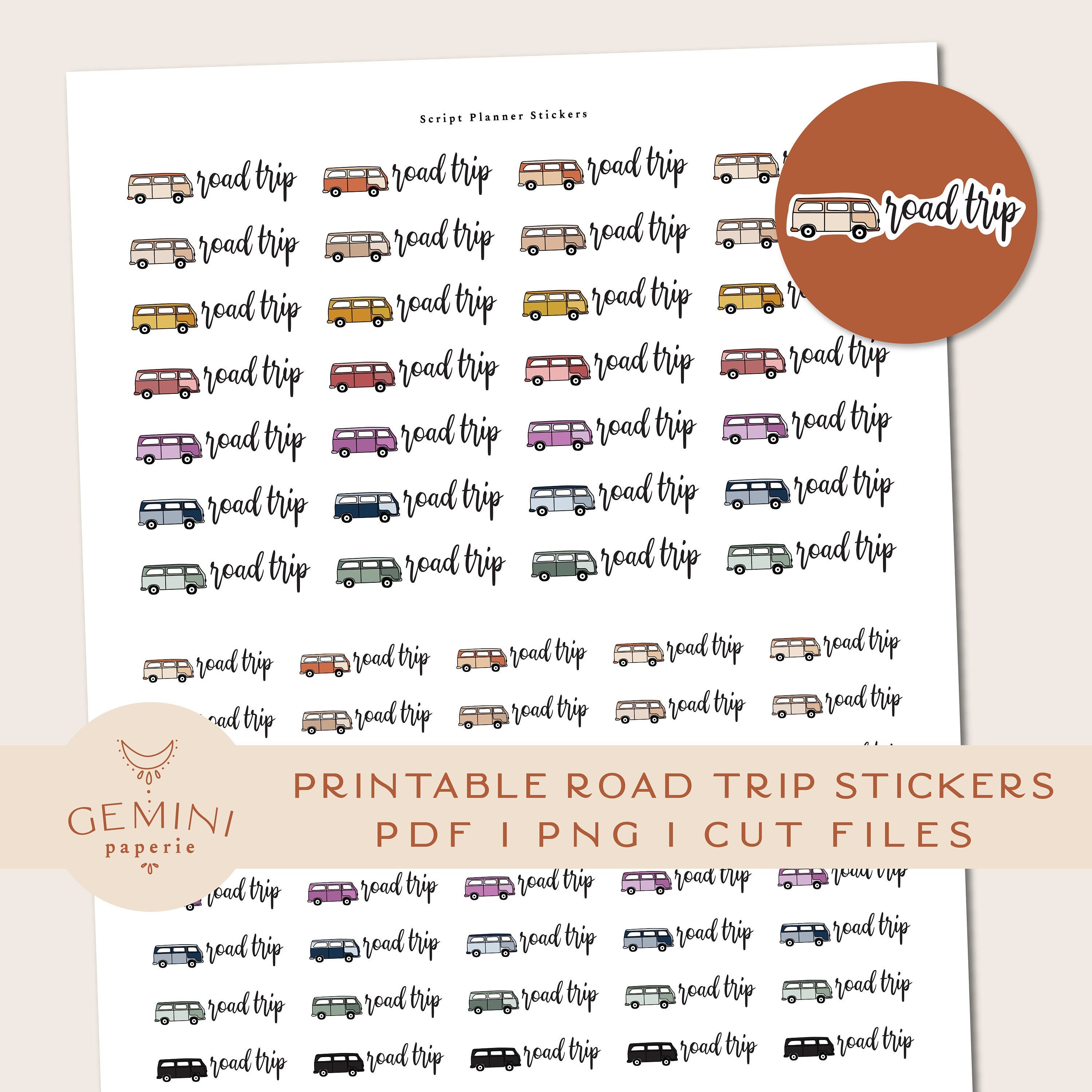 Road Trip Printable Stickers. DIY Printable Stickers - Etsy