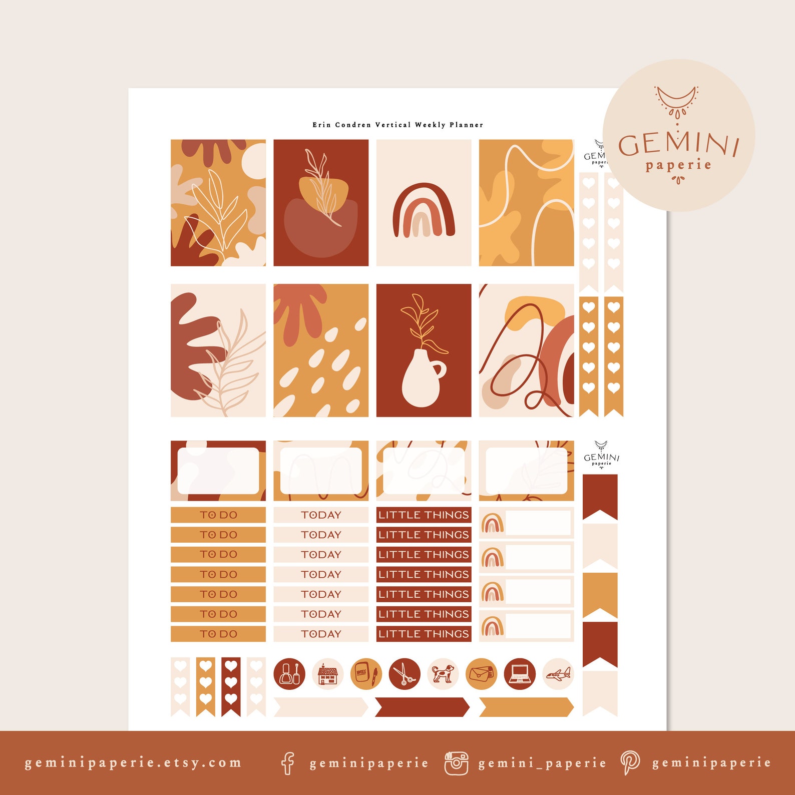 Printable Planner Stickers Weekly Kit for Erin Condren 2021 | Etsy