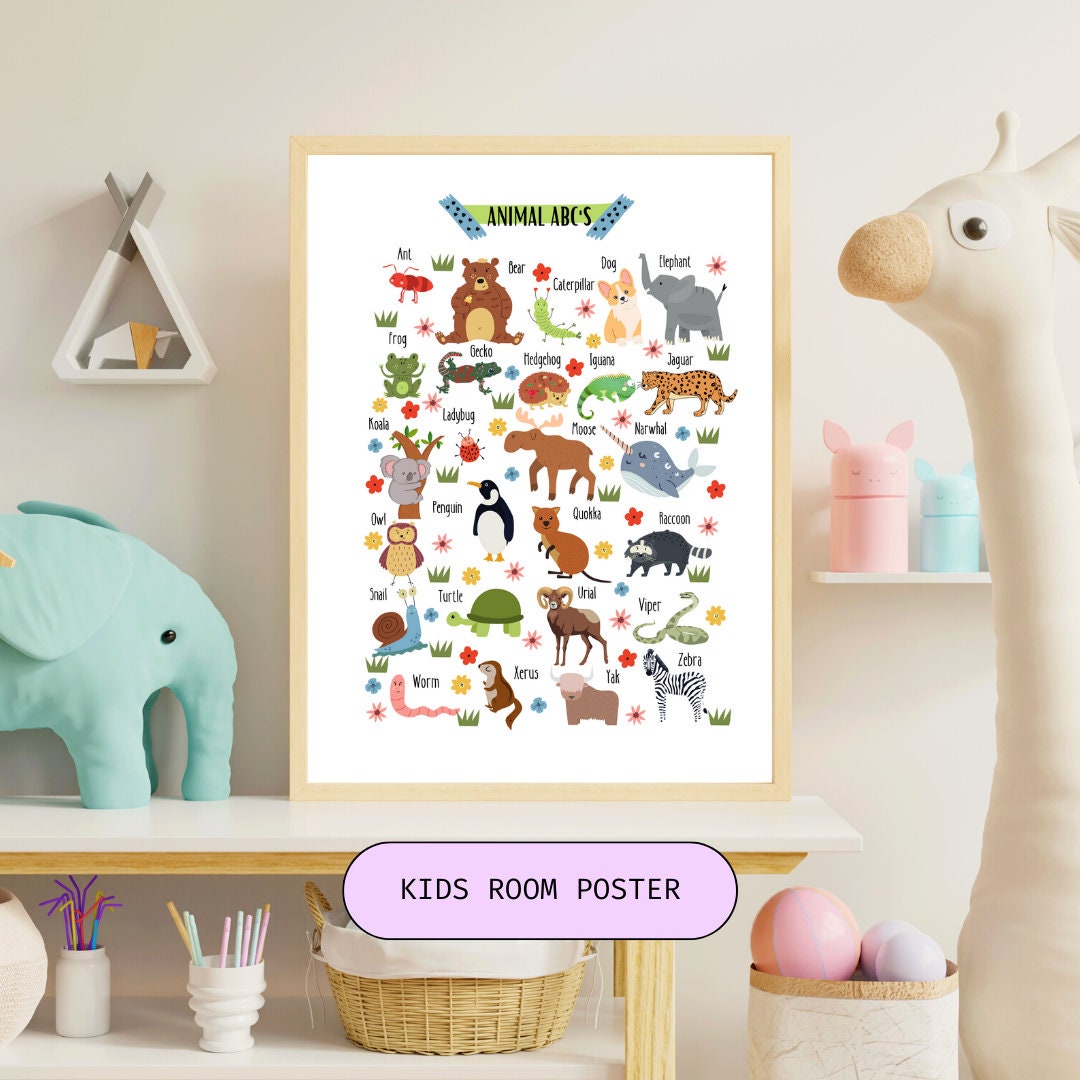 Animal Abc's Poster (digital Download) - Nursery Decor - Nursery Poster ...