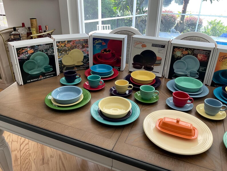 Vintage Fiesta Dinnerware Set - Service for 9 - Original Boxes - Etsy