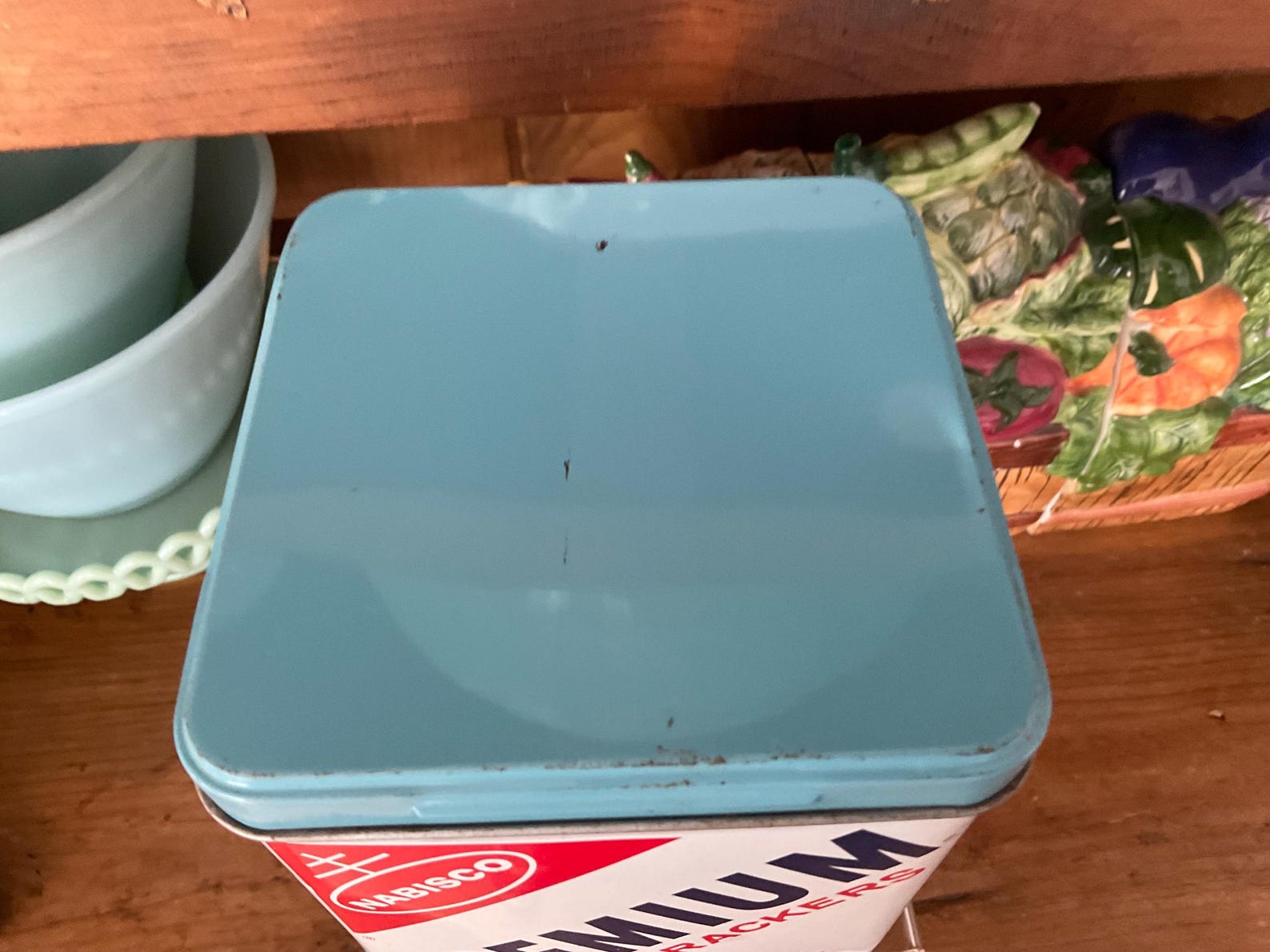 Vintage Nabisco Premium Cracker Tin Farmhouse Kitchen Retro Decor and ...