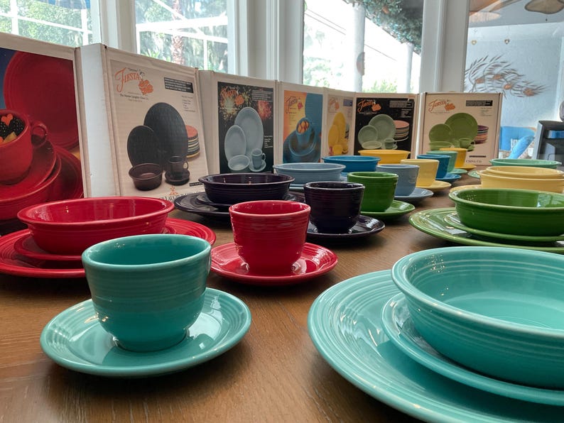 Vintage Fiesta Dinnerware Set - Service for 9 - Original Boxes - Etsy