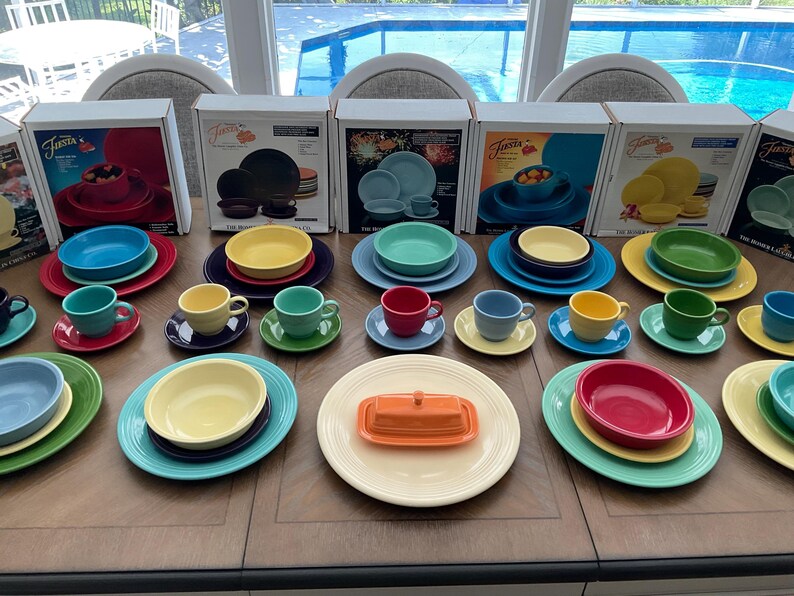 Vintage Fiesta Dinnerware Set - Service for 9 - Original Boxes - Etsy