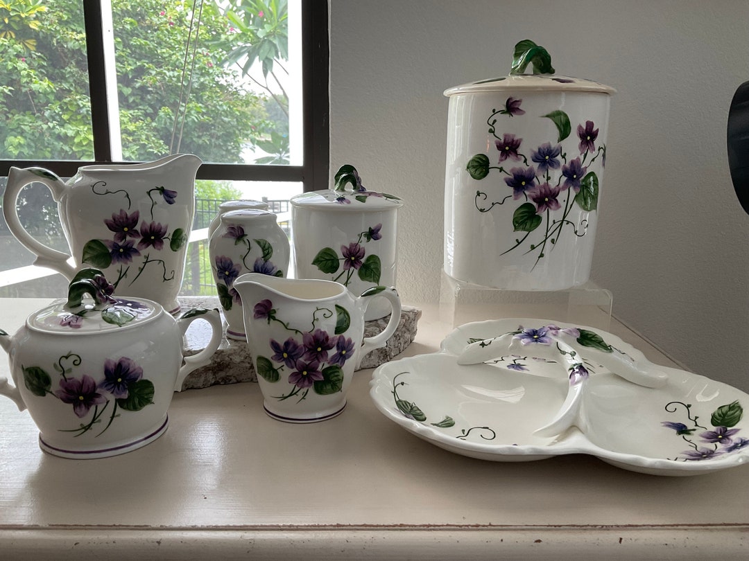 Collection of Vintage Lefton Sweet Violets - Kitchen Storage ...