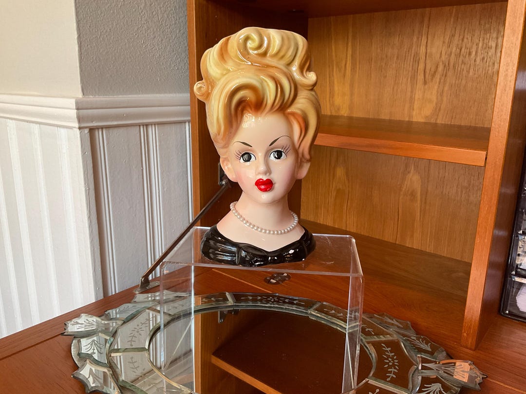 Inarco Lady Head Vase - Retro and Vintage Design - Dresser Decor - MCM ...