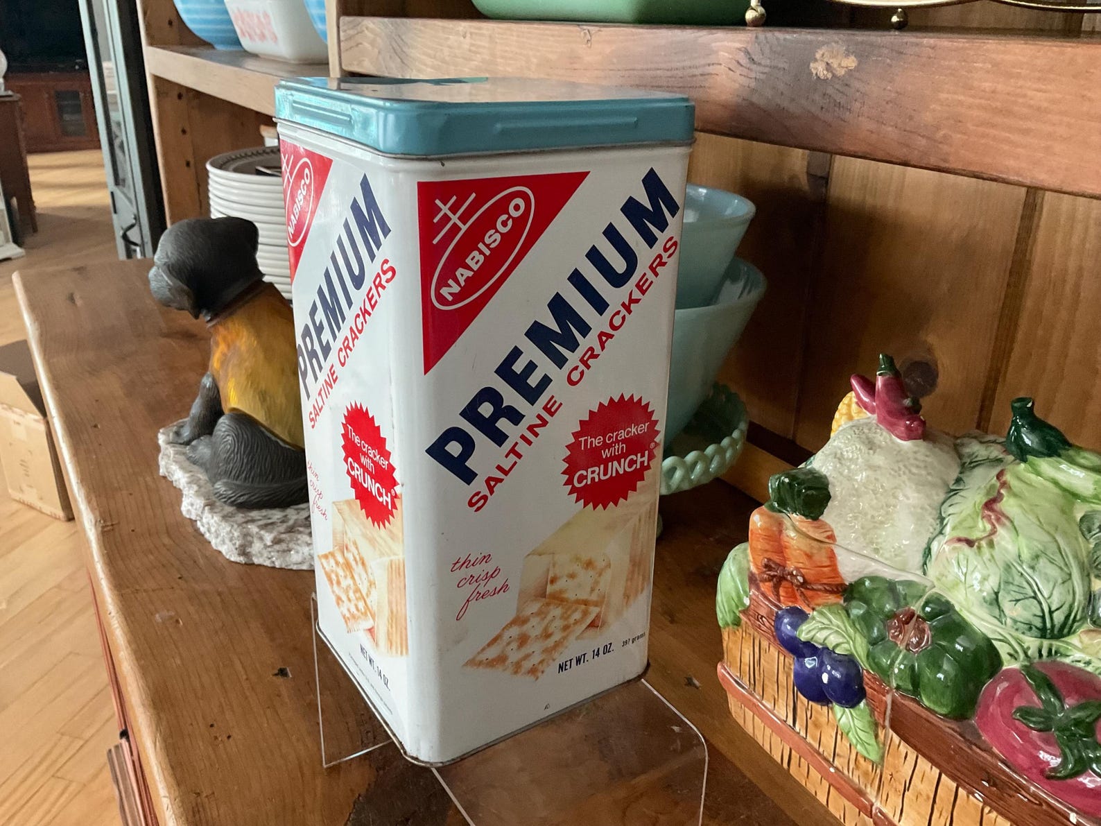 Vintage Nabisco Premium Cracker Tin Farmhouse Kitchen Retro Decor and ...