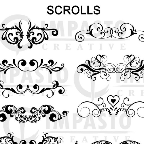 Scroll Designs Svg Png Jpg Digital Trending Cricut Laser - Etsy