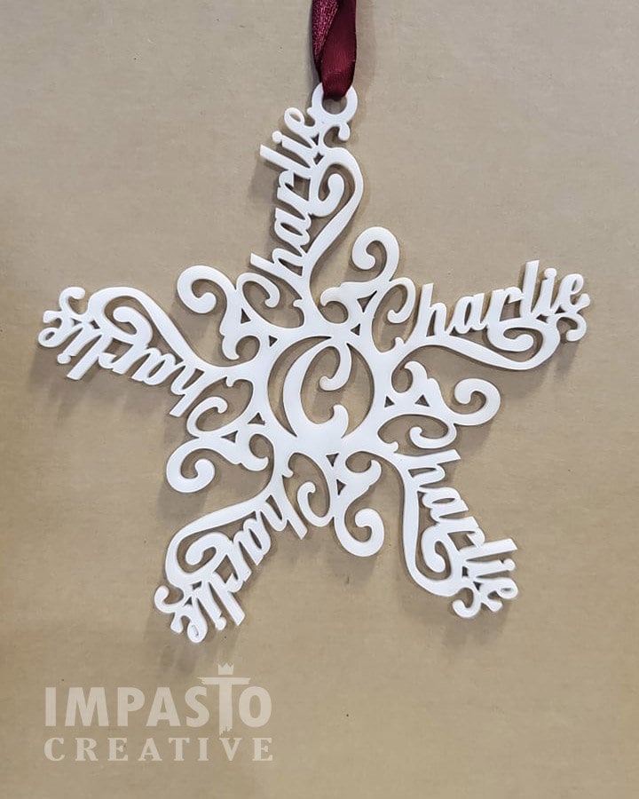Personalized Custom Name Snowflake Ornament, 1 Word per Snowflake Only ...