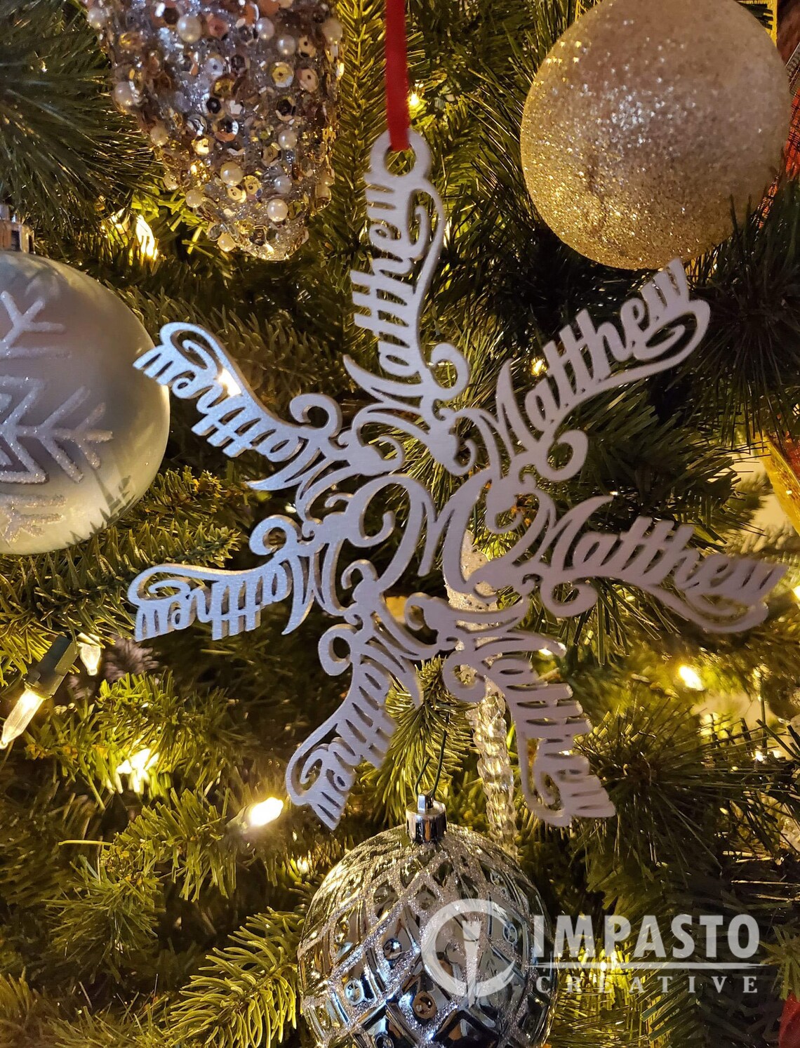 Personalized Custom Name Snowflake Ornament, 1 Word per Snowflake Only ...