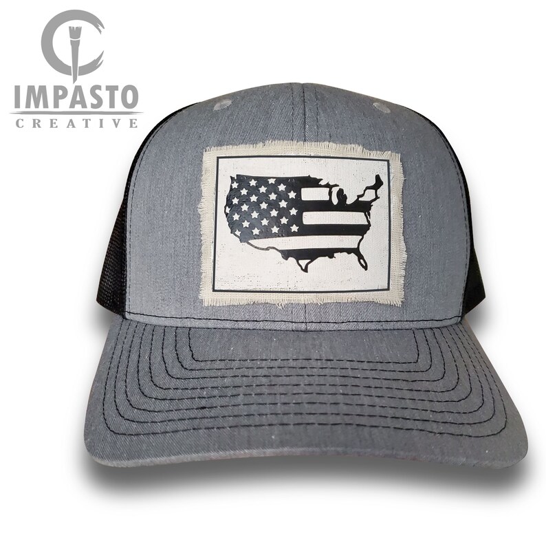 US Gray Trucker Hat US Flag Map Hat Americana Hat Unisex | Etsy