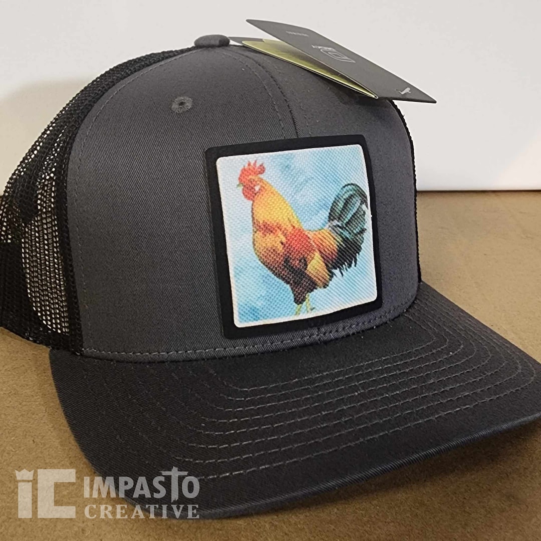 Rooster Design Trucker Hat, Animal, Hat, Farm, Country Trucker Hat ...