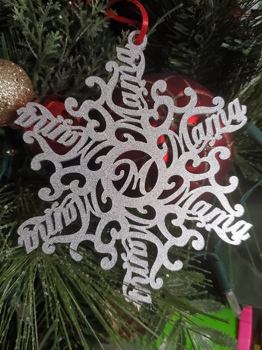 Personalized Custom Name Snowflake Ornament, 1 Word per Snowflake Only ...
