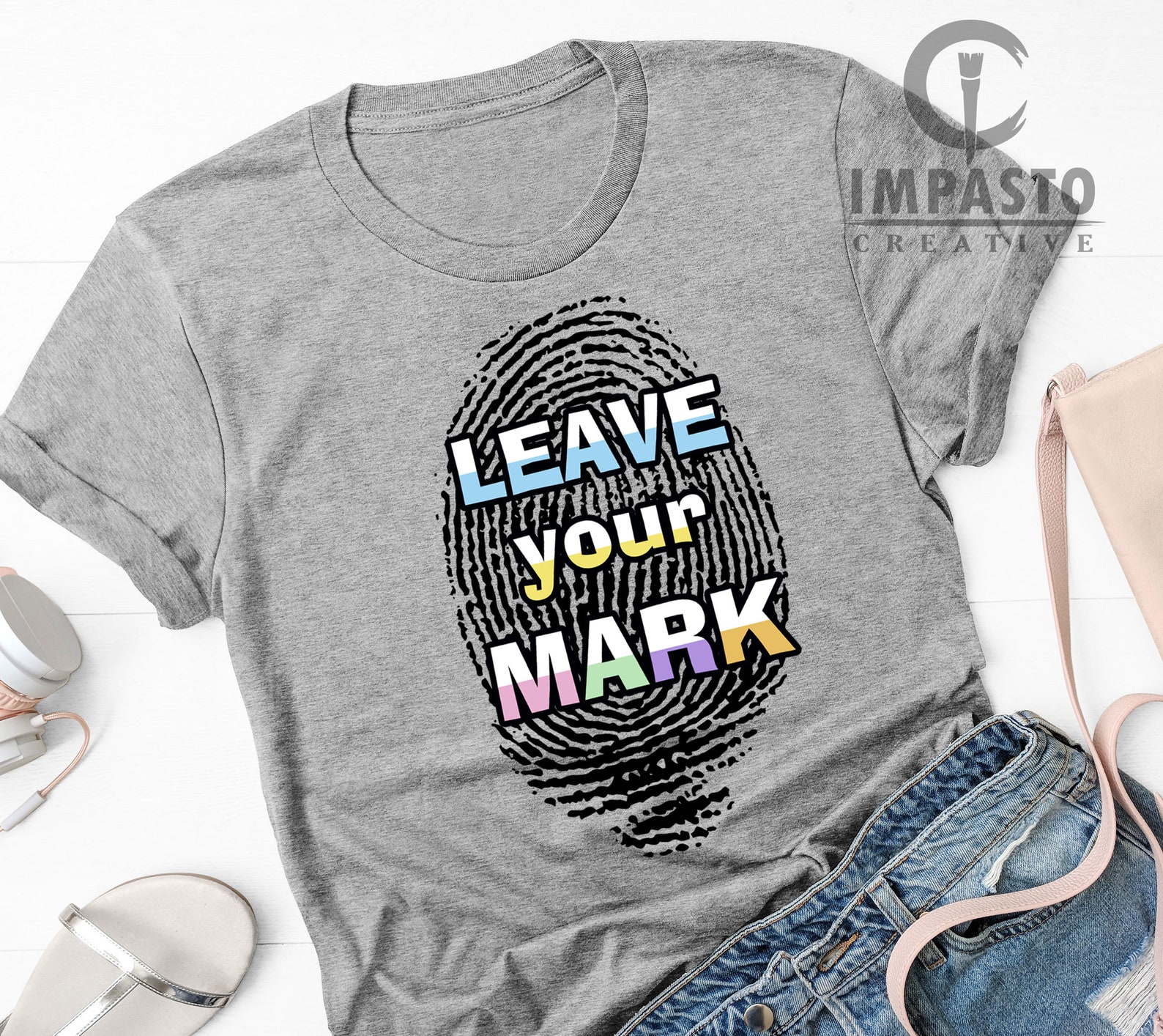 Leave Your Mark Thumbprint Graphic T-shirt, Unisex Art Tee - Etsy