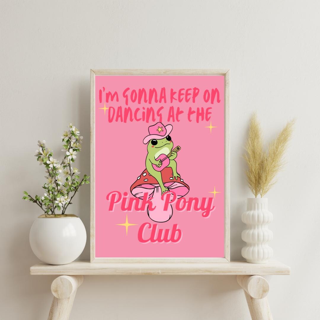 Pink Pony Club Frog – Digital Wall Art | Yeehaw Core Decor | Instant ...