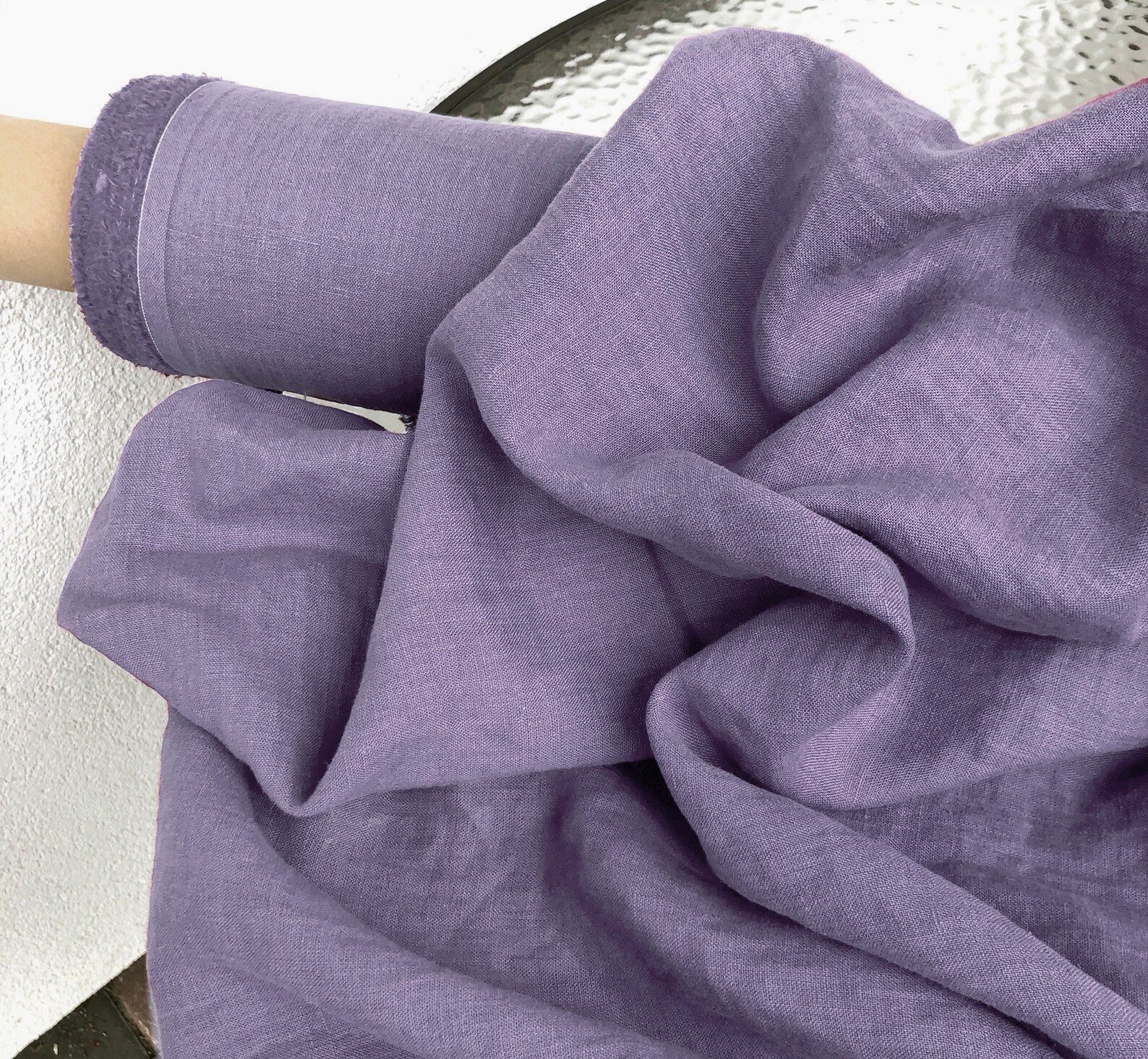 Lavender 100% Linen Fabric 205gsm, 145cm/58inches Wide. Medium Weight ...
