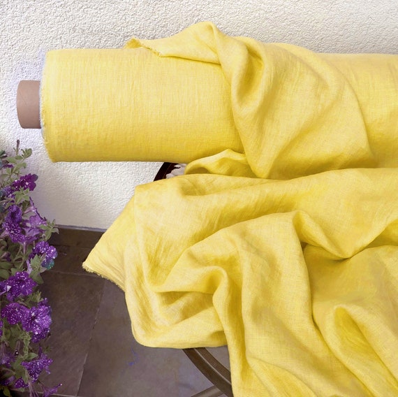 Banana Yellow 100% Linen Fabric 205gsm 145cm/58inches Wide. - Etsy