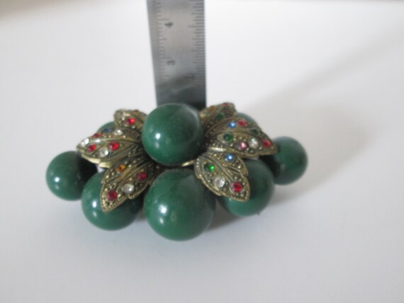 Preowned Vintage Early Plastic Brooch with Rhinestone… - Gem