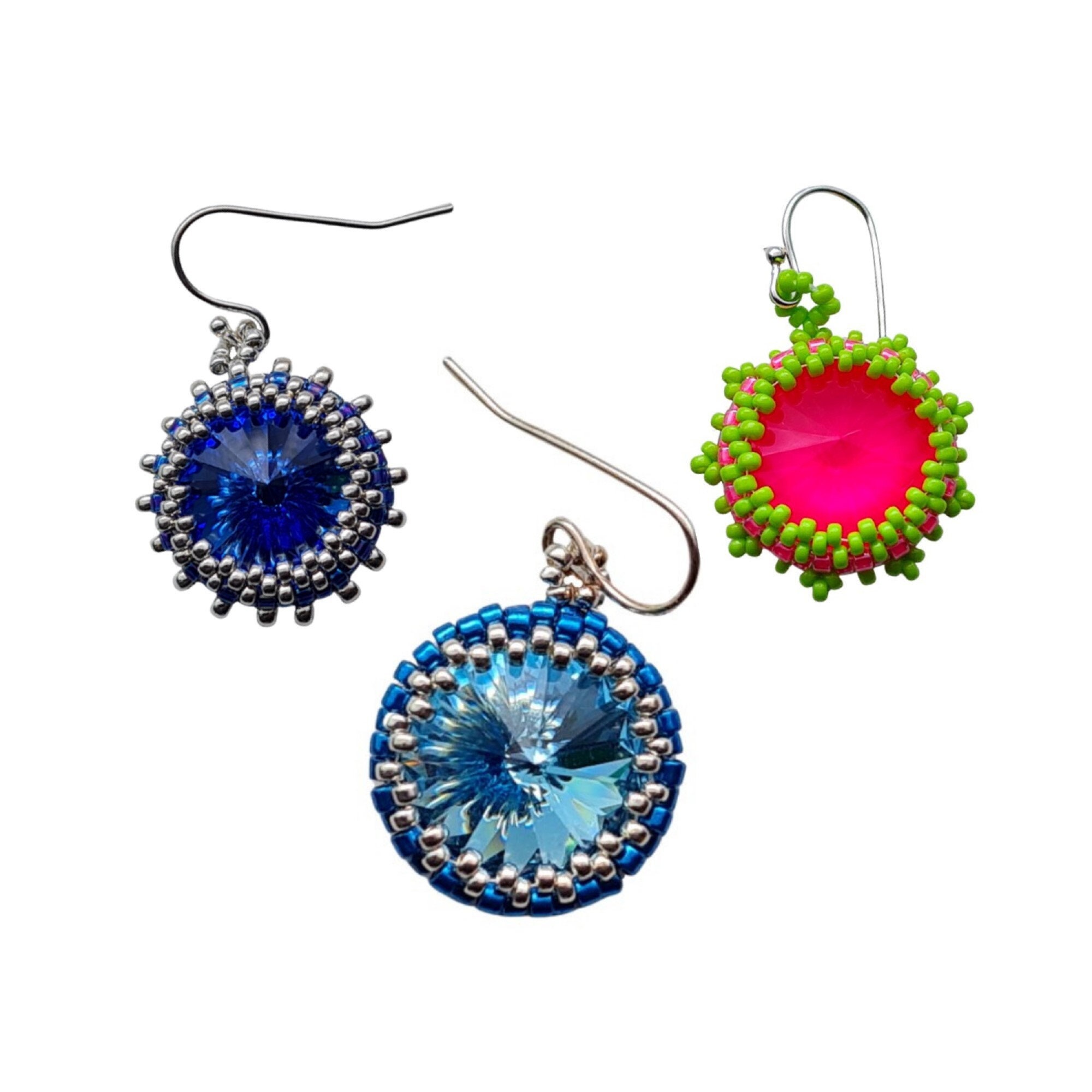 How to Peyote Bezel a 14mm Crystal Rivoli With Optional - Etsy