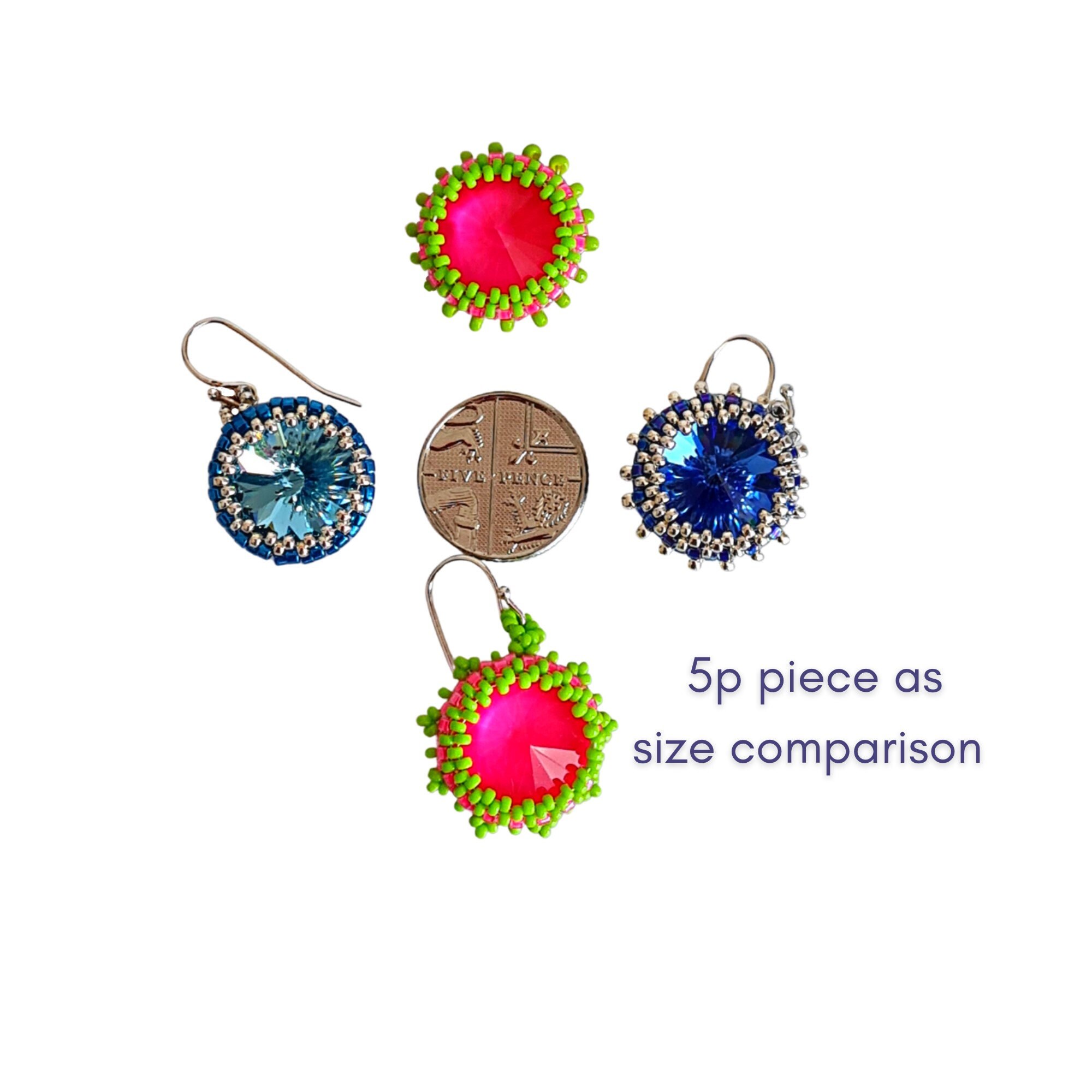 How to Peyote Bezel a 14mm Crystal Rivoli With Optional Embellishments ...