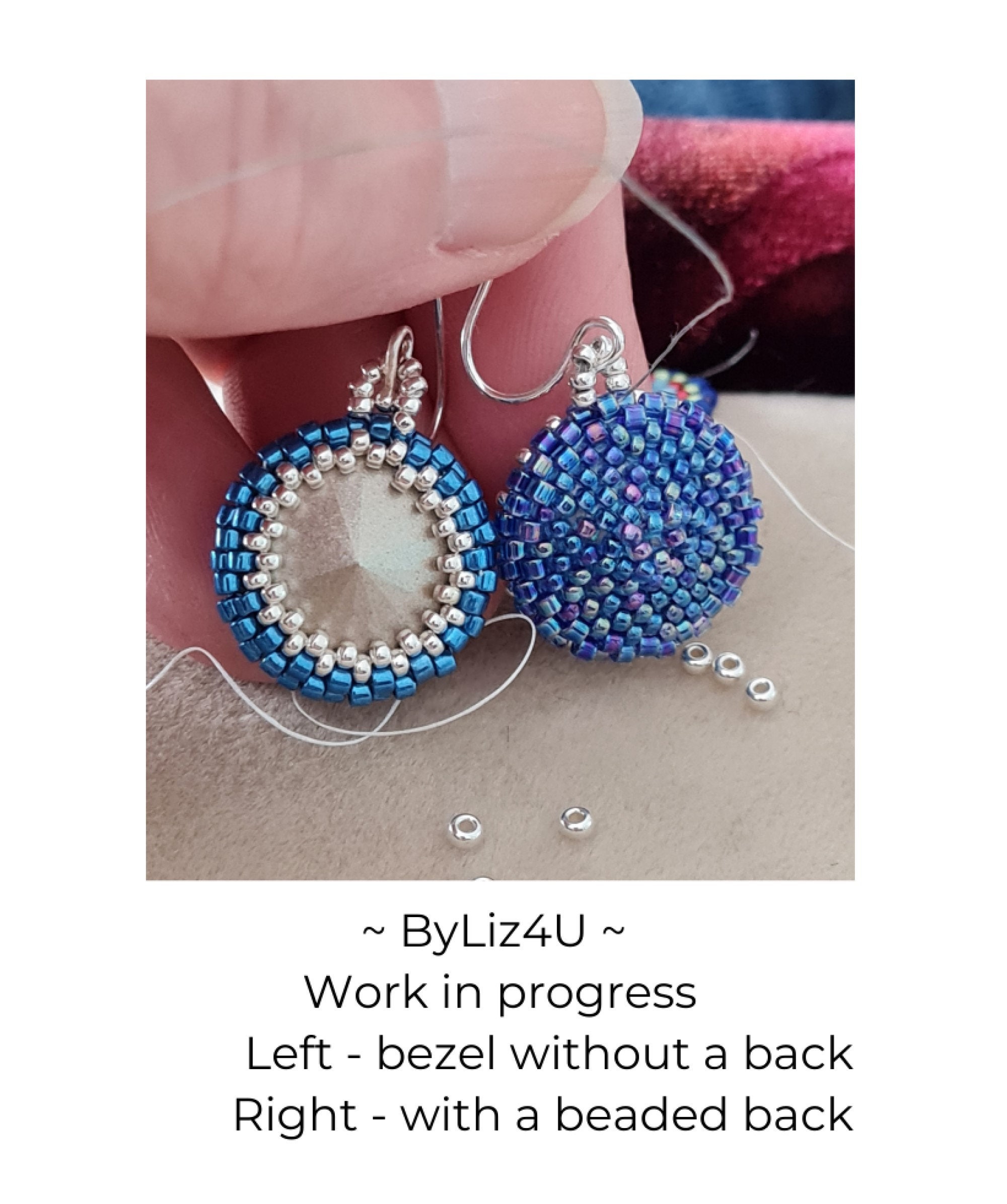 How to Peyote Bezel a 14mm Crystal Rivoli With Optional - Etsy