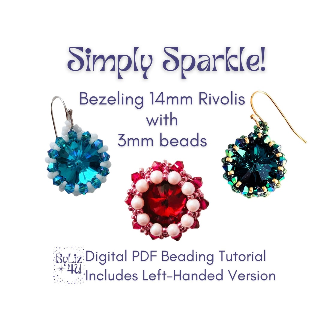 Simply Sparkle, Digital PDF Beading Tutorial, Bezeling 14mm Crystal ...