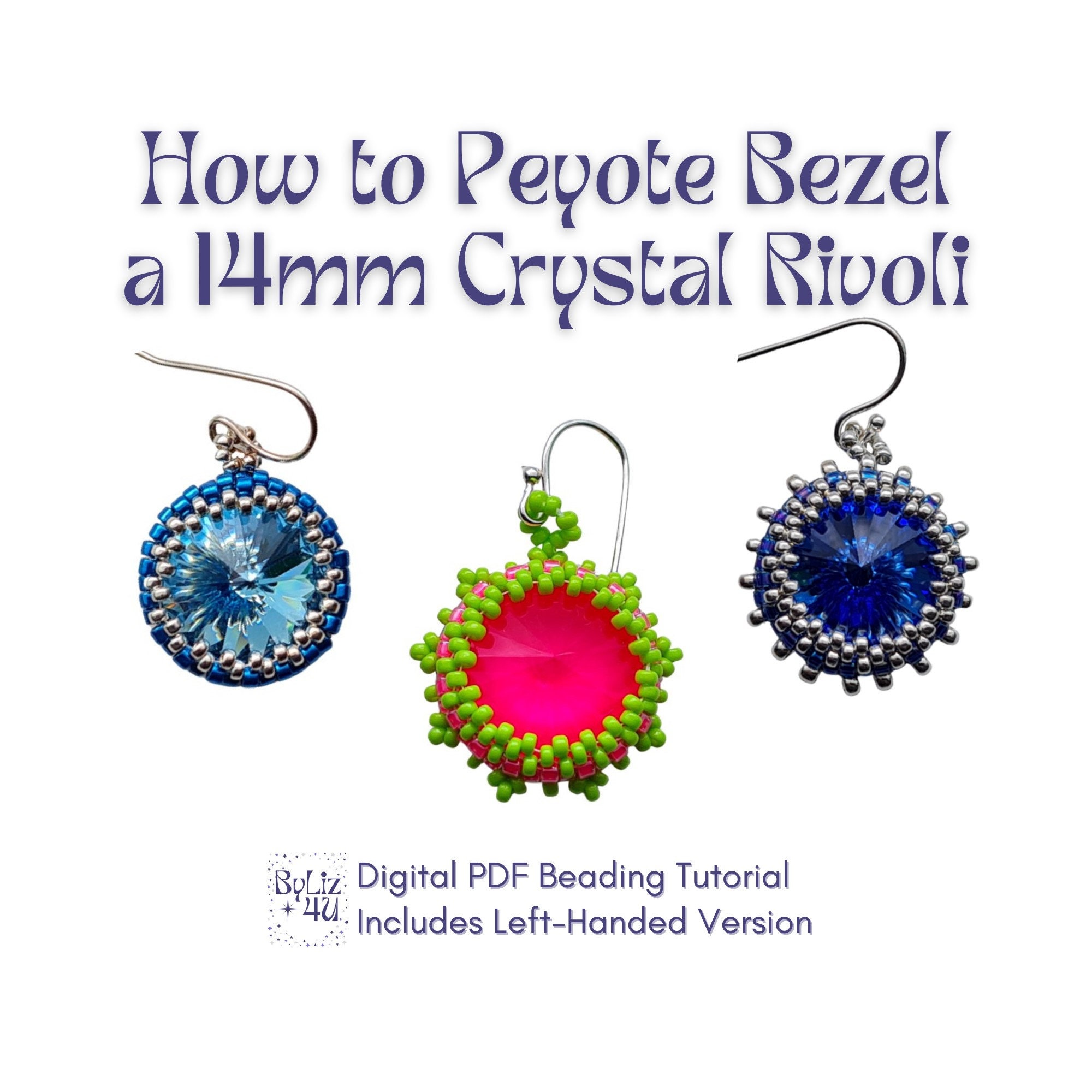 How to Peyote Bezel a 14mm Crystal Rivoli With Optional Embellishments ...