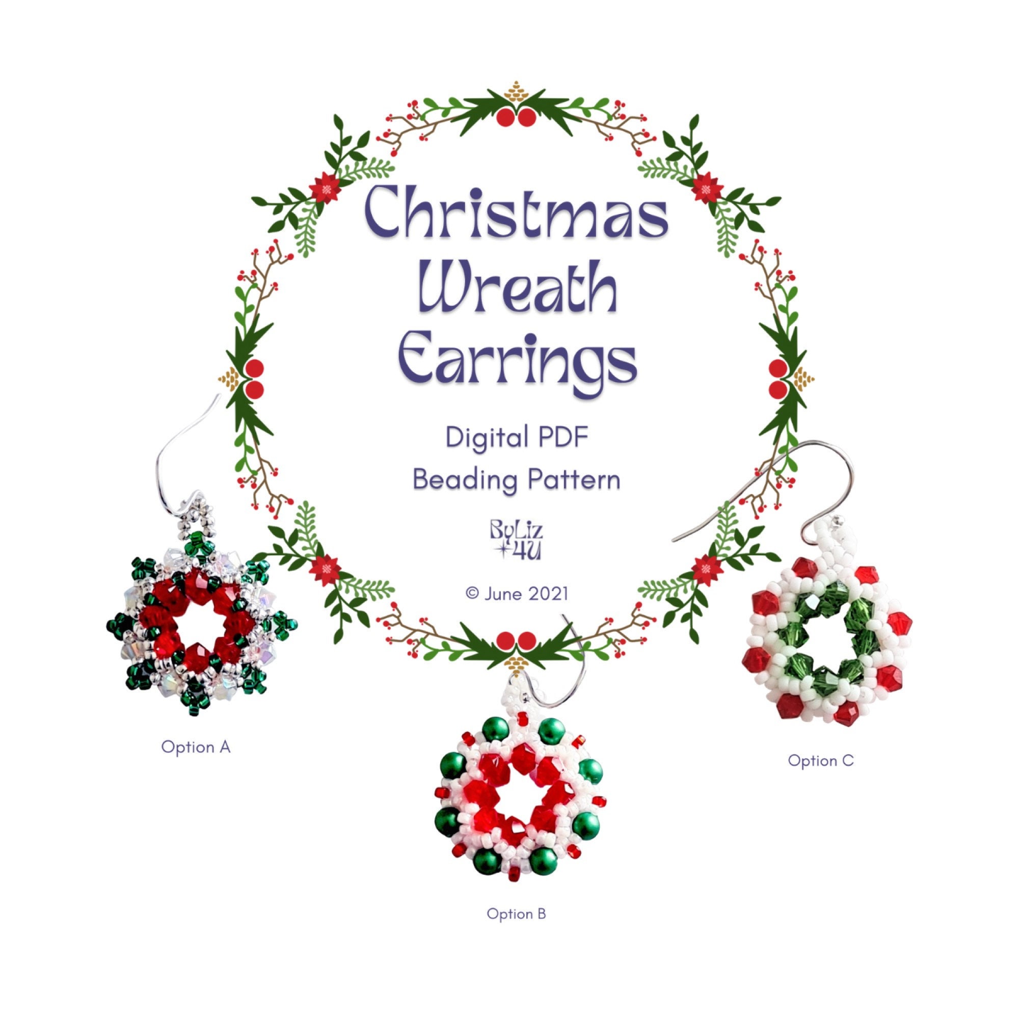 Beaded Christmas Wreath Pattern - Etsy