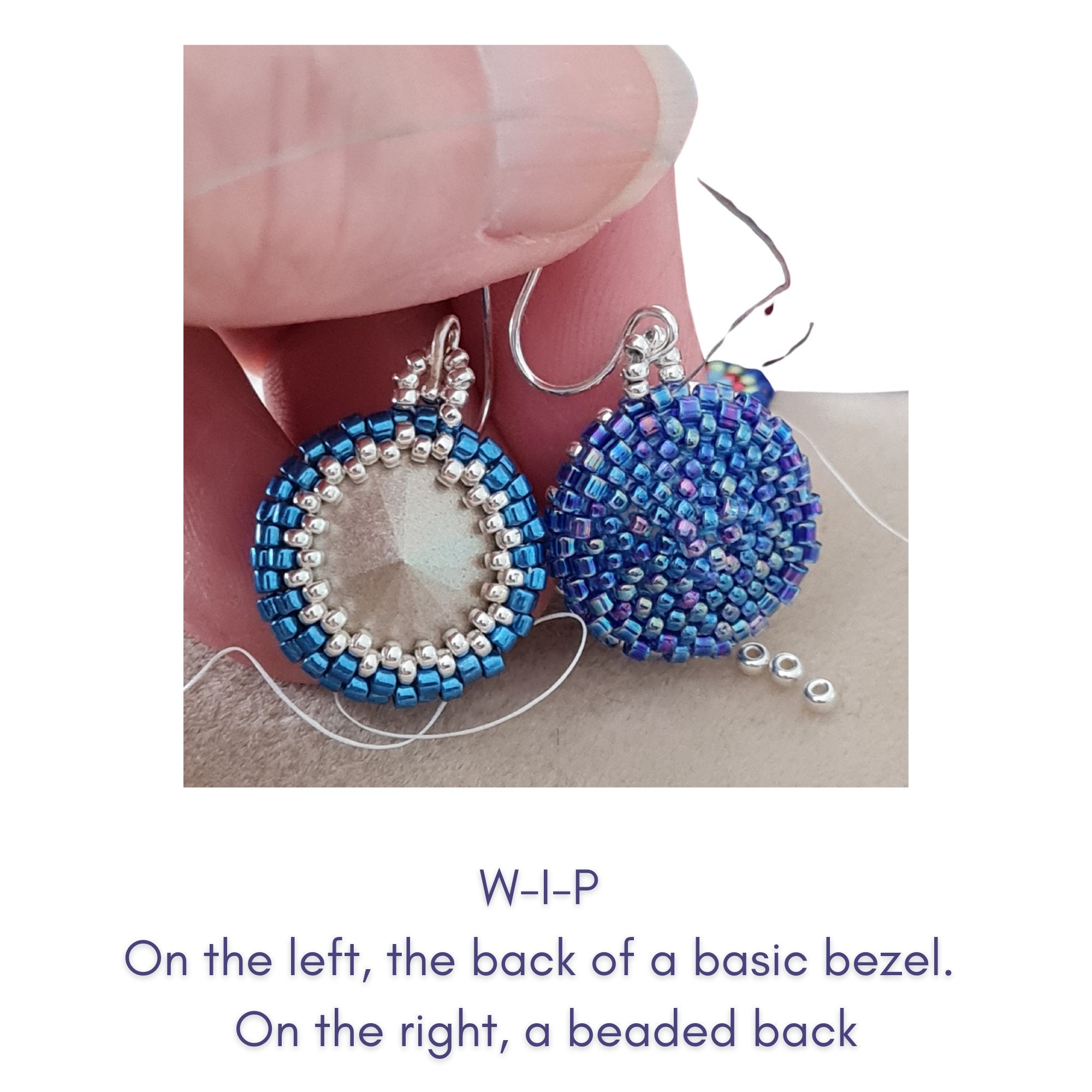 How to Peyote Bezel a 14mm Crystal Rivoli With Optional Embellishments ...