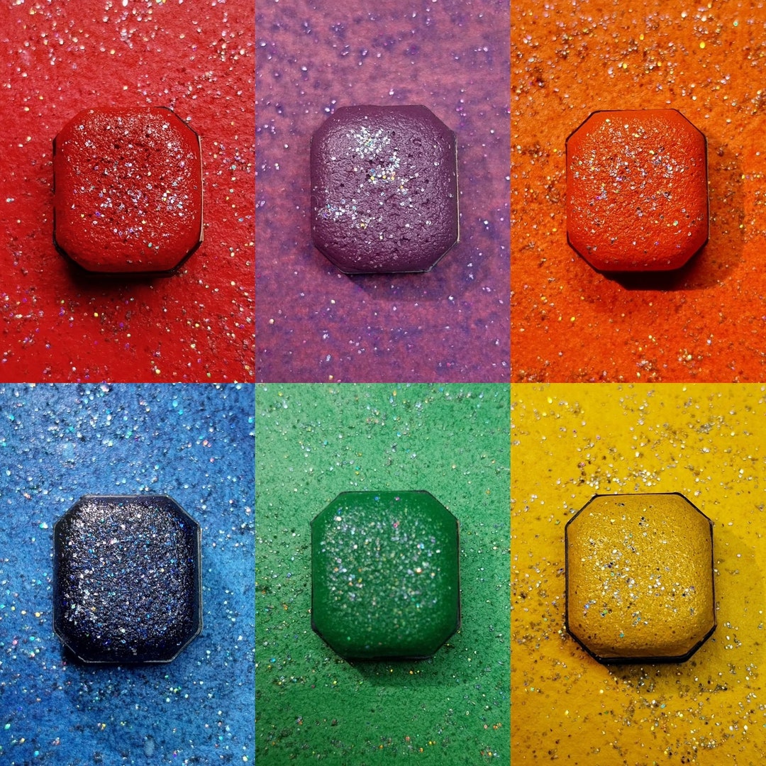 MINI Glitter Gem Palette Handmade Watercolour, Glitter Paint ...